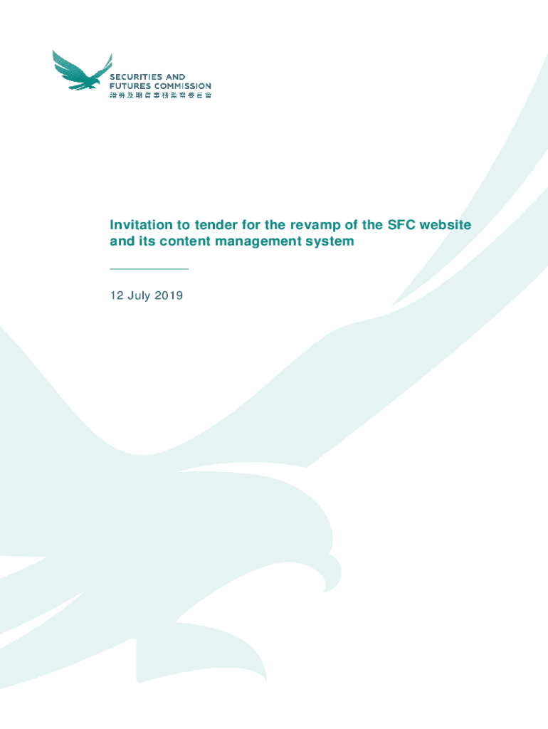 Fillable Online Invitation to tender for the revamp of the SFC website ...