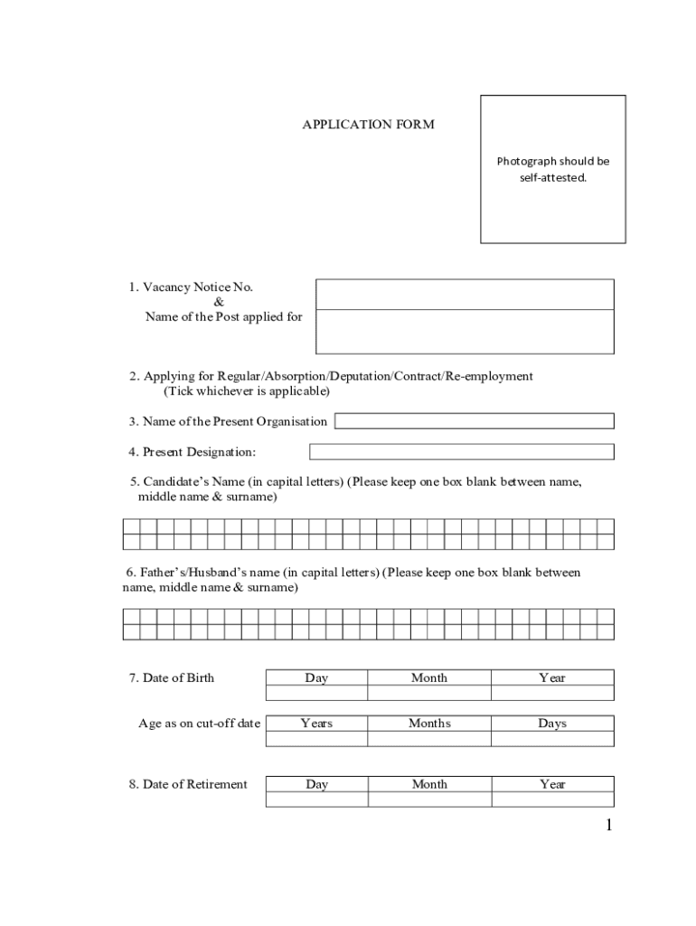 Fillable Online How do we stick a self-attested photo for filling out ...