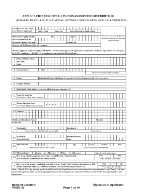 Fillable Online application for hpcl lpg non-domestic distributor ...