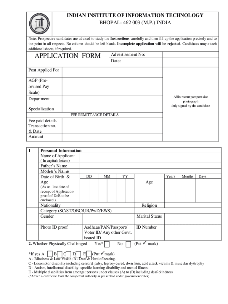Fillable Online APPLICATION FORM Advertisement No: Fax Email Print ...