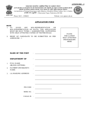 Fillable Online Application for the post of DEPUTY DIRECTOR (ADMN.) on ...