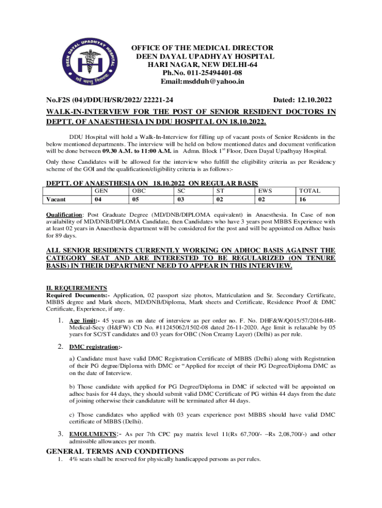 Fillable Online DDU Hospital Fax Email Print - pdfFiller