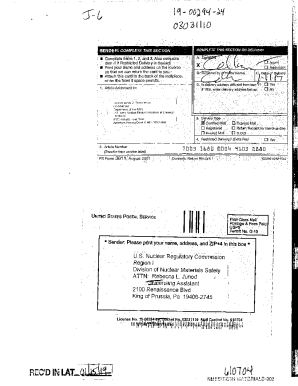 Fillable Online Department of the Army, Certified Mail Return Receipt ...