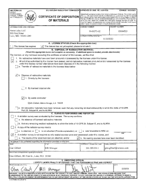 Fillable Online Verso Luke, LLC, Termination Request, NRC Form 314 ...
