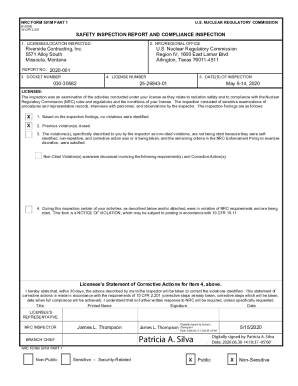 Fillable Online Riverside Contracting, Inc., NRC Form 591M, Part 1, NRC Inspection Report 2020 ...