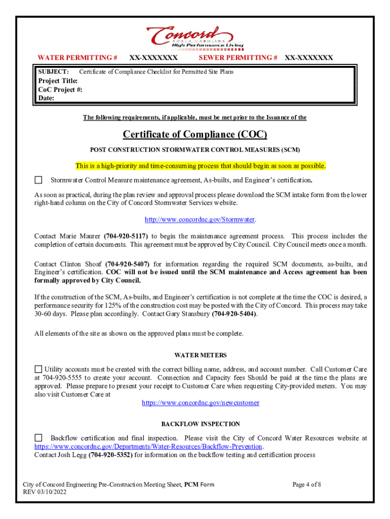 Fillable Online Certificate of Compliance (COC) Fax Email Print - pdfFiller