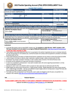 Fillable Online 2023 Flexible Spending Account (FSA) OPEN ENROLLMENT ...