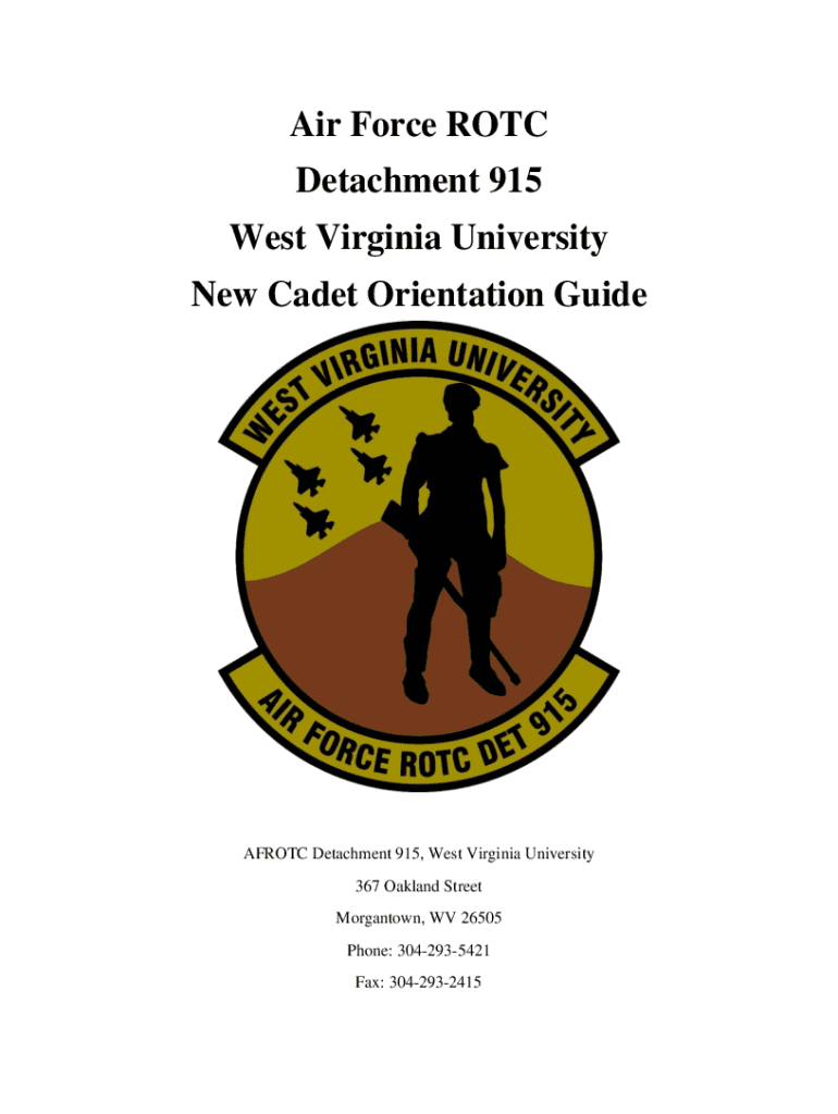 Fillable Online Air Force ROTC - Detachment 915 at West Virginia ...