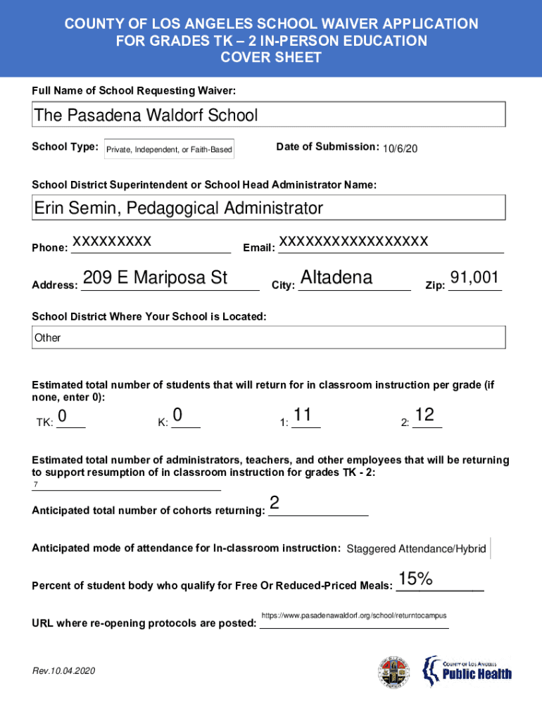 Fillable Online admin.publichealth.lacounty.gov media CoronaGuidance for Early Childhood ...