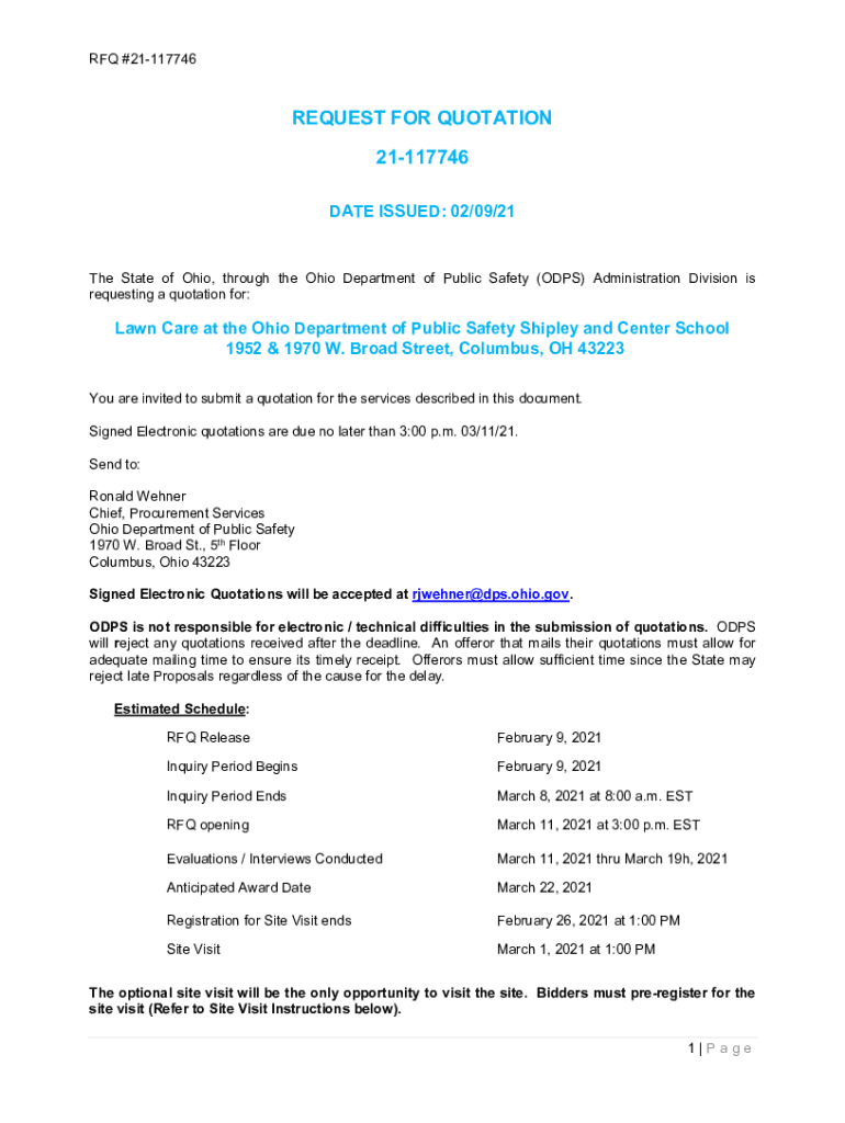 Fillable Online procure ohio request for quotation 21-117746 - Ohio Procurement Fax Email Print ...