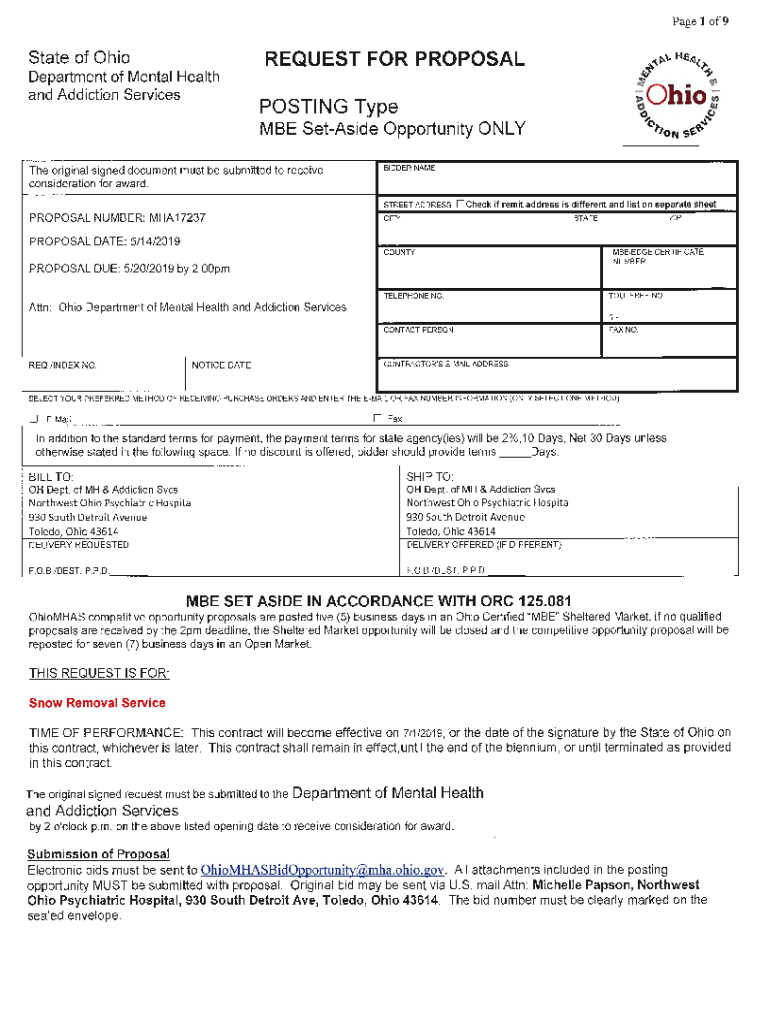 Fillable Online procure ohio procure.ohio.gov static pdfState of Ohio REQUEST FOR PROPOSAL ...