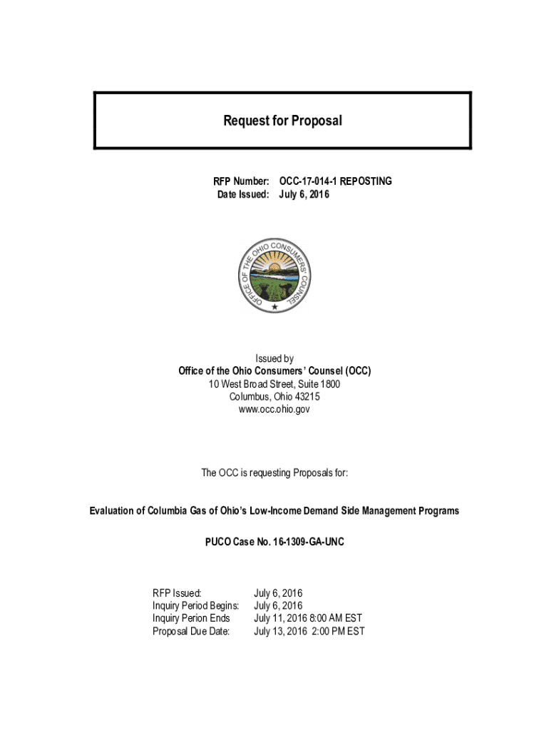 Fillable Online procure ohio Request for Proposal - procure.ohio.gov Fax Email Print - pdfFiller