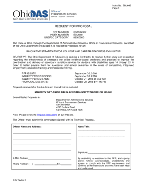 Fillable Online procure ohio The State of Ohio, through the Department ...