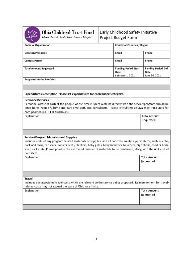 Fillable Online procure ohio Early Childhood Safety Initiative Project ...