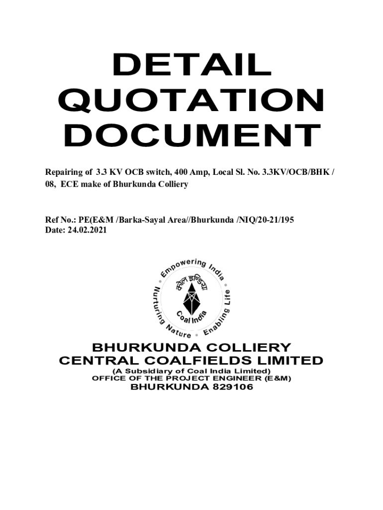 Fillable Online Repairing Of 3 3 Kv Ocb Switch 400 Amp Local Sl No ...