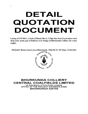 Fillable Online DETAIL QUOTATION DOCUMENT Fax Email Print - pdfFiller