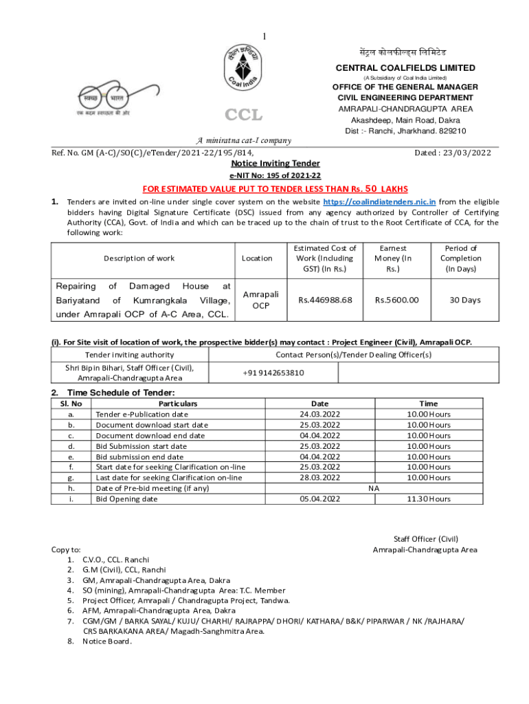 Fillable Online CIVIL ENGINEERING DEPARTMENT CCL AMRAPALI-CHANDRAGUPTA AREA Akashdeep ... Fax ...