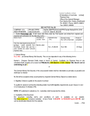 Fillable Online BID NOTICE No.56 Fax Email Print - pdfFiller