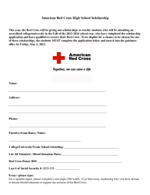 Fillable Online American Red Cross High School Scholarship.docx Fax ...