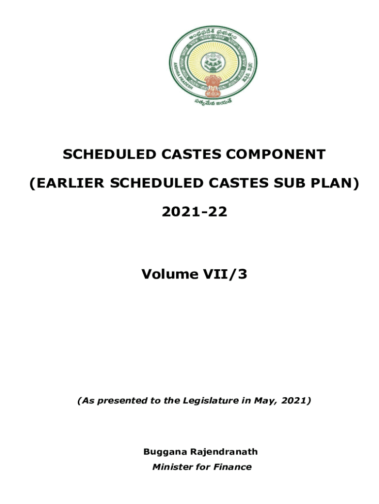 Fillable Online SCHEDULED CASTES COMPONENT (EARLIER ... Fax Email Print ...