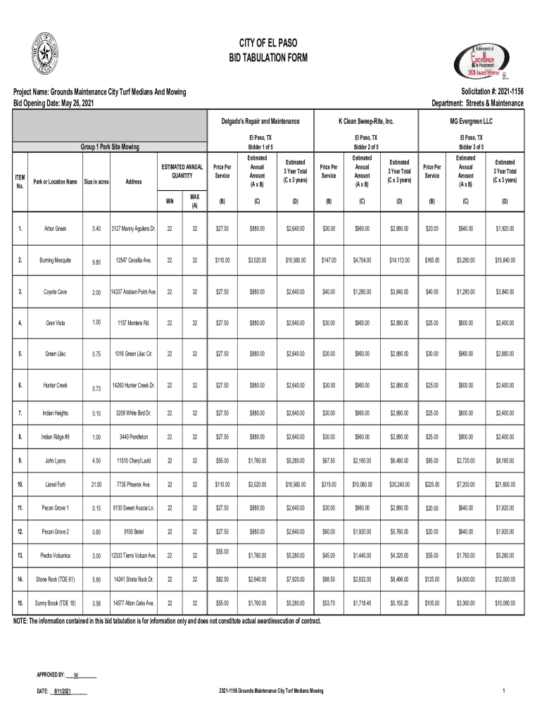Fillable Online City of El Paso Texaswww.elpasotexas.gov - Formal ...