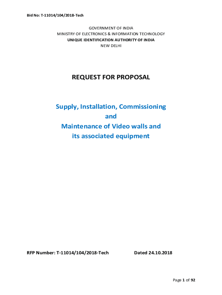 Fillable Online uidai.gov.inimagestendersREQUEST FOR PROPOSAL Supply, Installation ...
