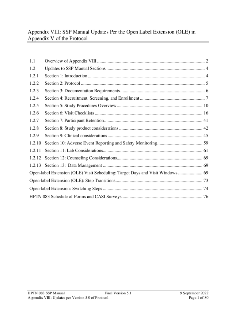 Fillable Online Appendix VIII: SSP Manual Updates Per Version 4.0 of ...
