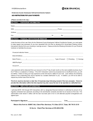 Fillable Online ACH INSTRUCTIONS FOR LOAN PAYMENTS - (Please use ...