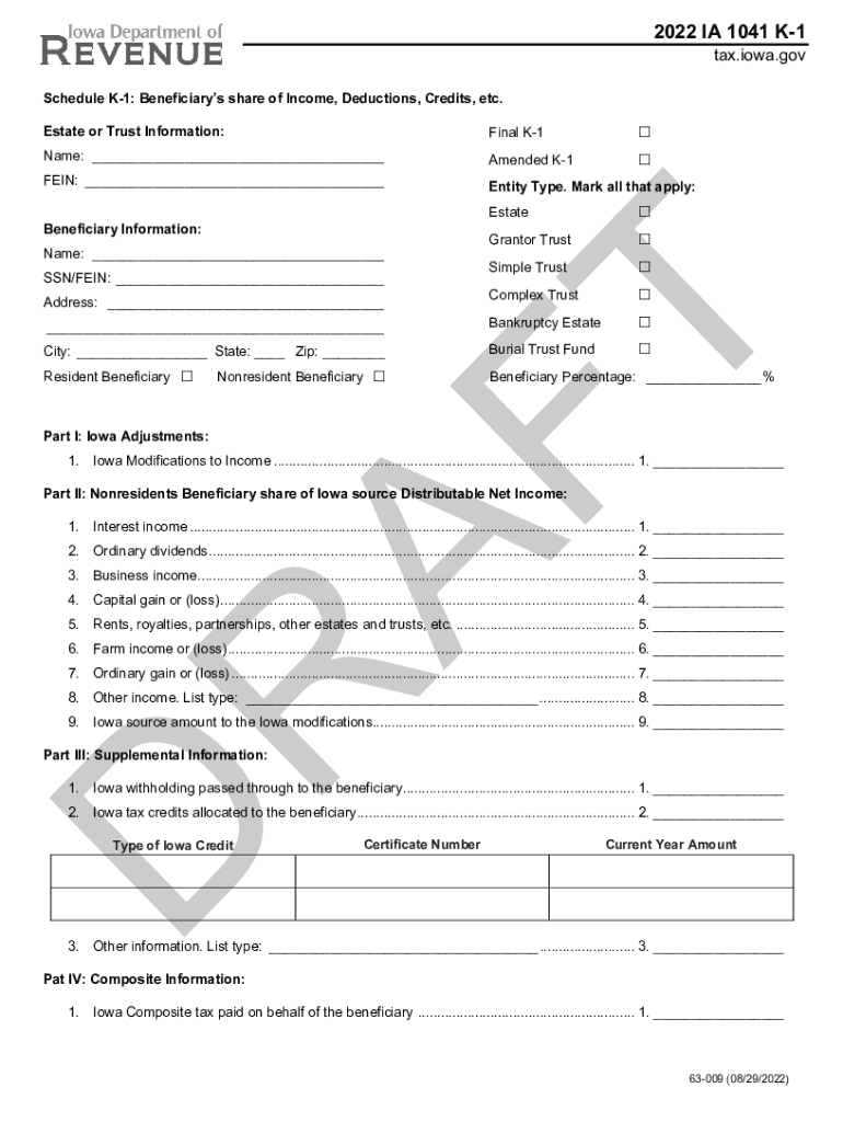 Fillable Online Recent Changes to Iowa Estate Tax 2022State of Iowa ...