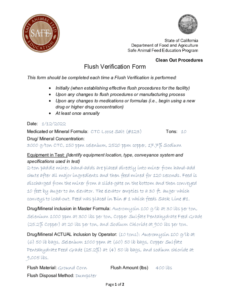 Fillable Online Flush verification form example Fax Email Print - pdfFiller