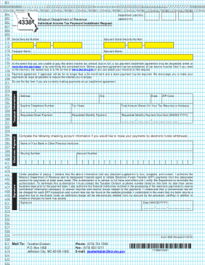 Fillable Online dor mo Form 4338 Individual Income Tax Payment ...