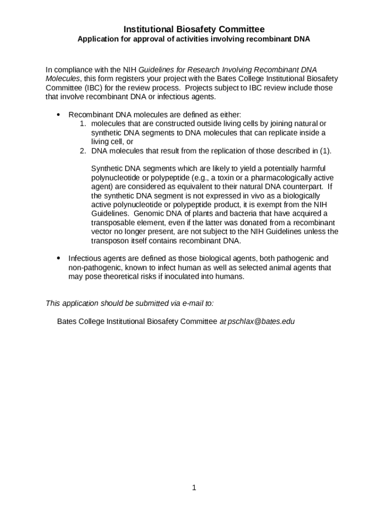 In compliance with the NIH Guidelines for Research Involving ...