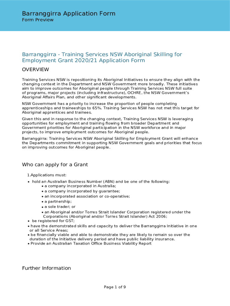 Fillable Online aboriginalinitiatives.smartygrants.com.auBarranggirra ...