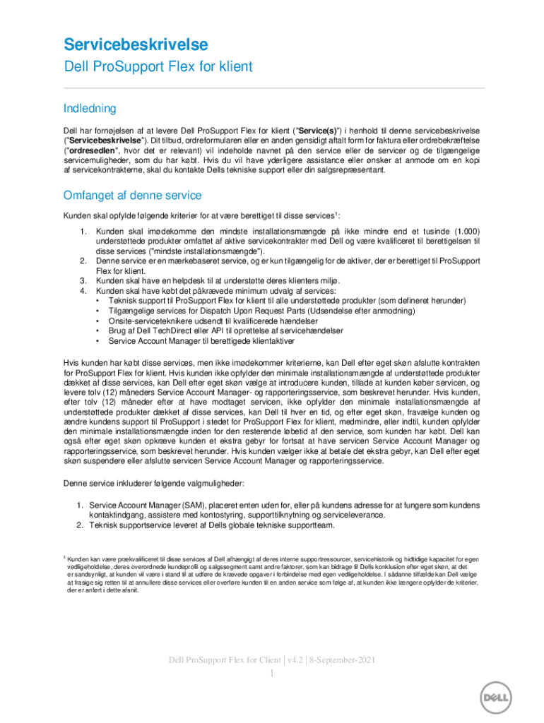 Fillable Online Dell ProSupport Flex for ClientProSupport Flex for PCs ...