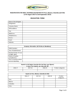 Fillable Online DELEGATION FORM - Pharmexcil Fax Email Print - pdfFiller