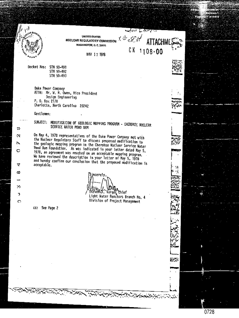 Fillable Online DUK-001-PR-01, Revision 3, "Cherokee Nuclear Station ...
