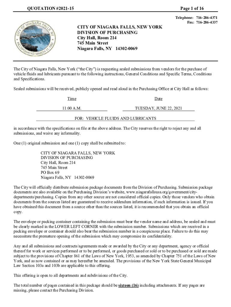 Fillable Online Vehicle Fluids and Lubricants Quotation Specs 2021 Fax ...