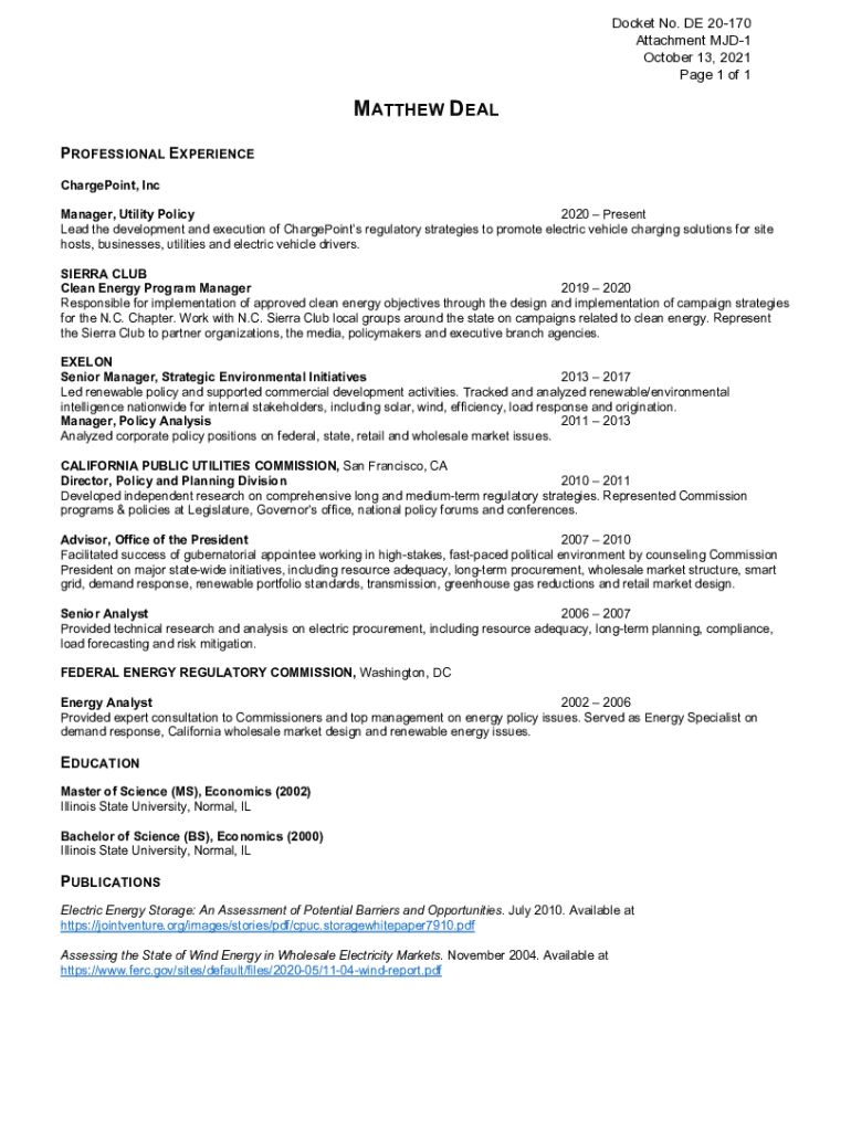 Fillable Online MATTHEW DEAL Fax Email Print - pdfFiller