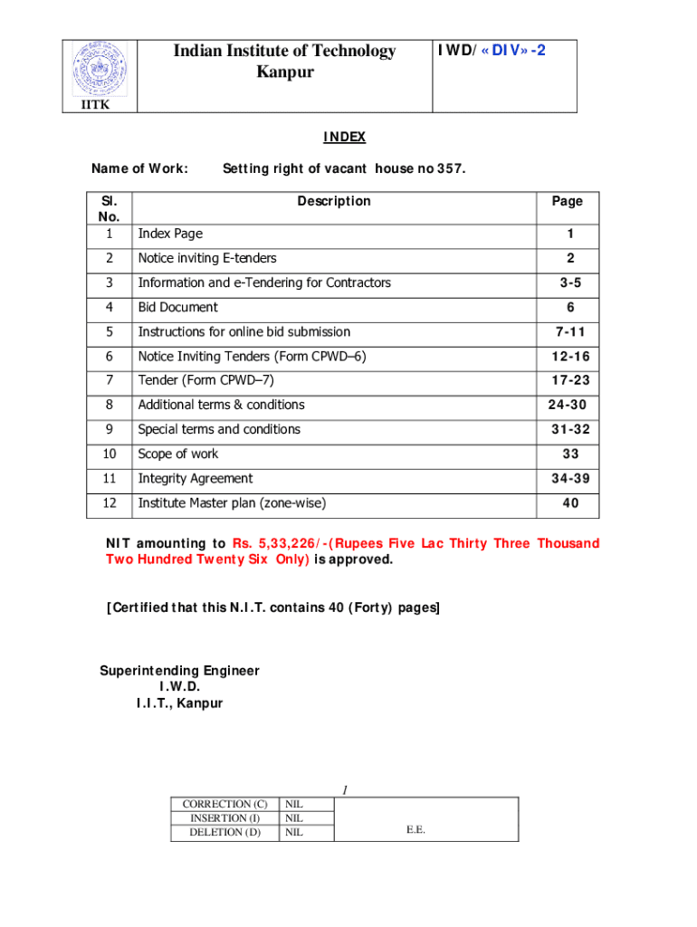 Fillable Online Indian Institute of Technology IWD/DIV-2 Kanpur - iitk.ac.in Fax Email Print ...