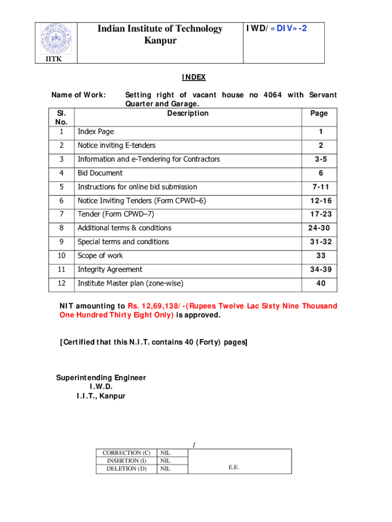 Fillable Online Indian Institute of Technology Kanpur IWD/D2 Fax Email Print - pdfFiller