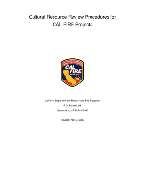 Fillable Online California Department of Forestry and Fire Protection ...