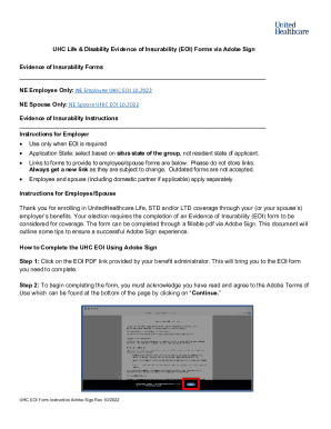 Fillable Online UHC Life & Disability Evidence of Insurability (EOI ...