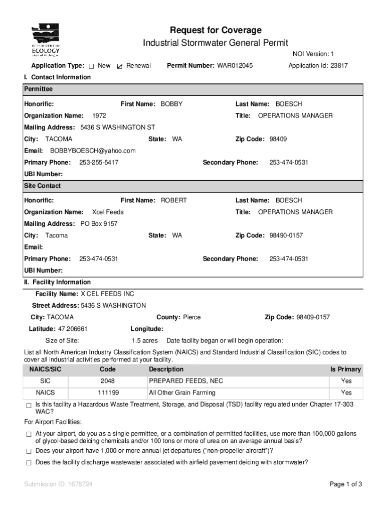 Fillable Online Permit Number: WAR012045 Fax Email Print - pdfFiller