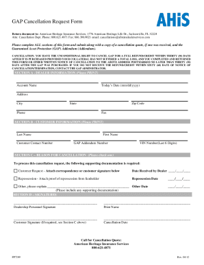 Fillable Online formspal.compdf-formsotherGAP Cancellation Request Form ...