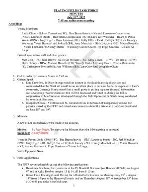 Fillable Online PLAYING FIELDS TASK FORCE Fax Email Print - pdfFiller