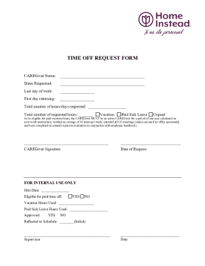 Fillable Online 22 FREE Time off Request Forms and TemplatesWord ...