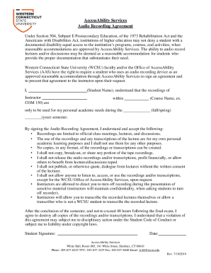 Fillable Online AccessAbility Services Audio Recording Agreement Fax ...