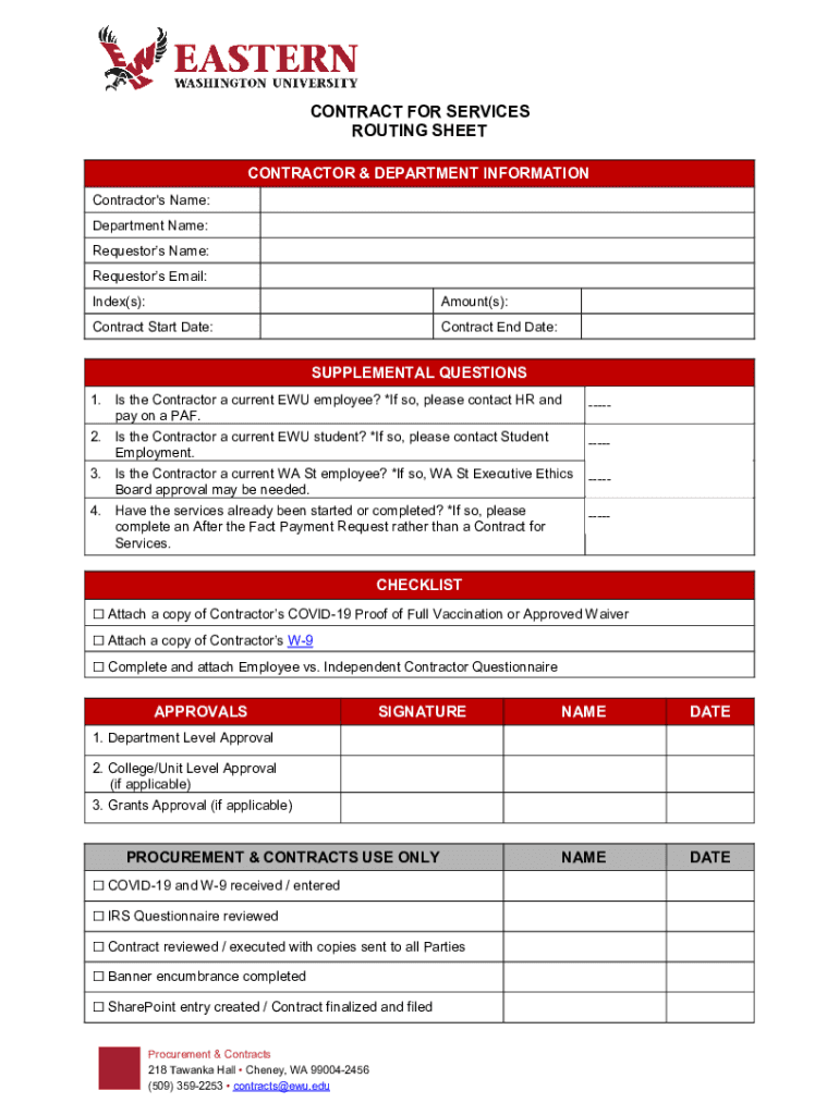 Fillable Online in.ewu.eduContract-for-Services-Rev-Dec2021CONTRACT FOR ...
