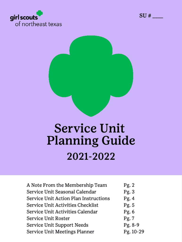 Fillable Online SU Planning Resources - Girl ScoutsSU Planning ...