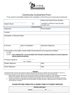 Fillable Online schoolweb.tdsb.on.caPortalsburnhamthorpeCommunity Involvement Activity ...